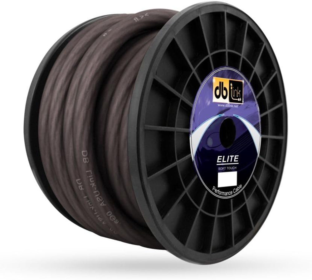 DB Link Elite Soft Touch Power Ground Wire 0 Gauge 50 Feet Roll Black